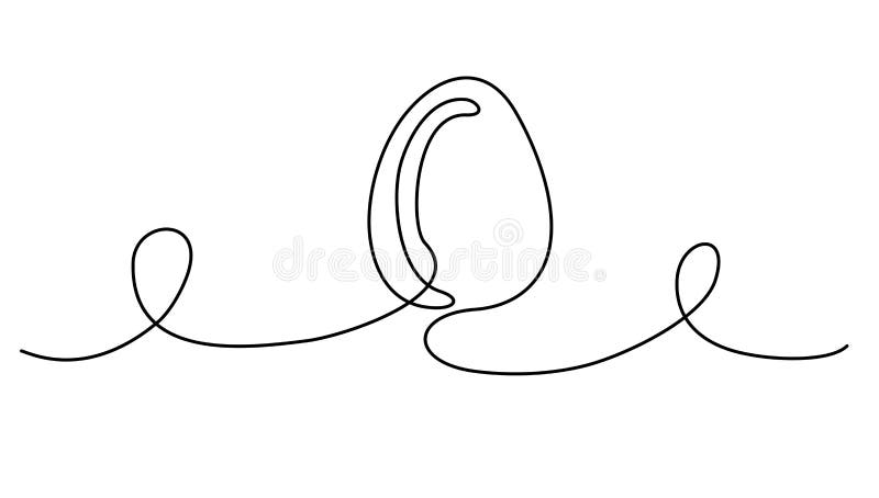 The Egg is Drawn by One Continuous Line, Easter Postcard Design. Egg ...