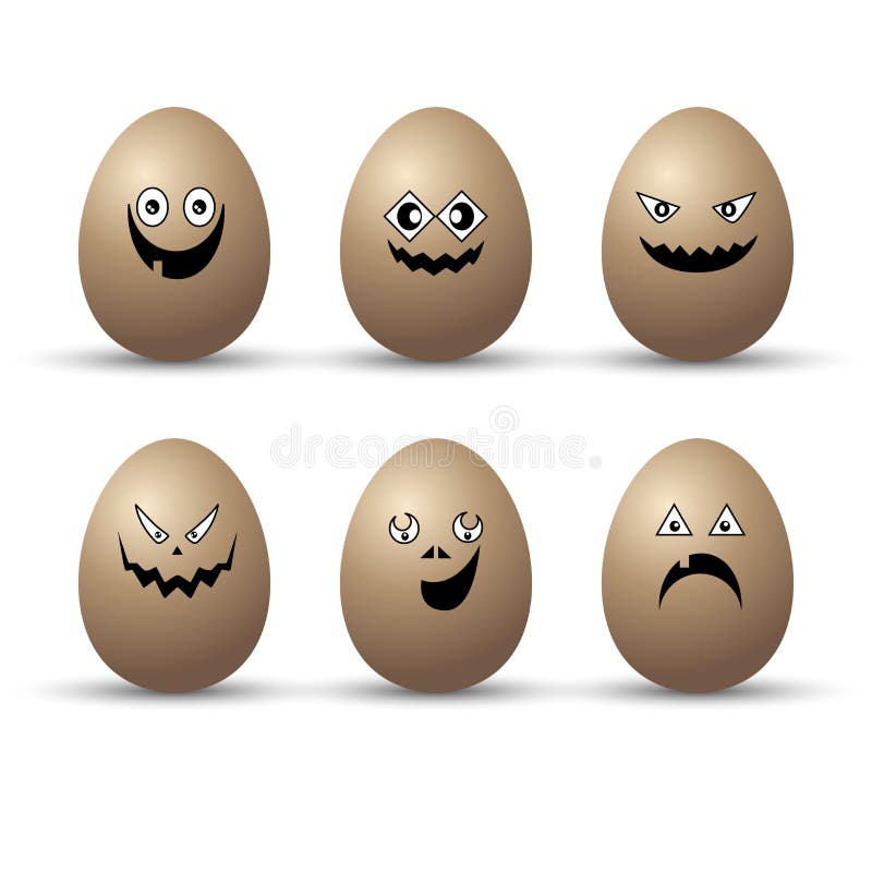 Easter Egg Emotion Faces Vector Illustration Stock Vector ...