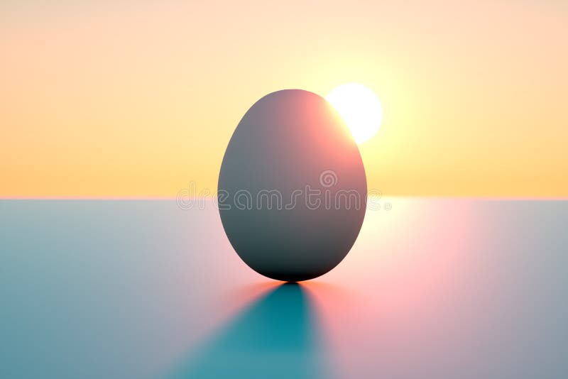 Egg eclipsing the sun stock illustration. Illustration of sunset - 37877049