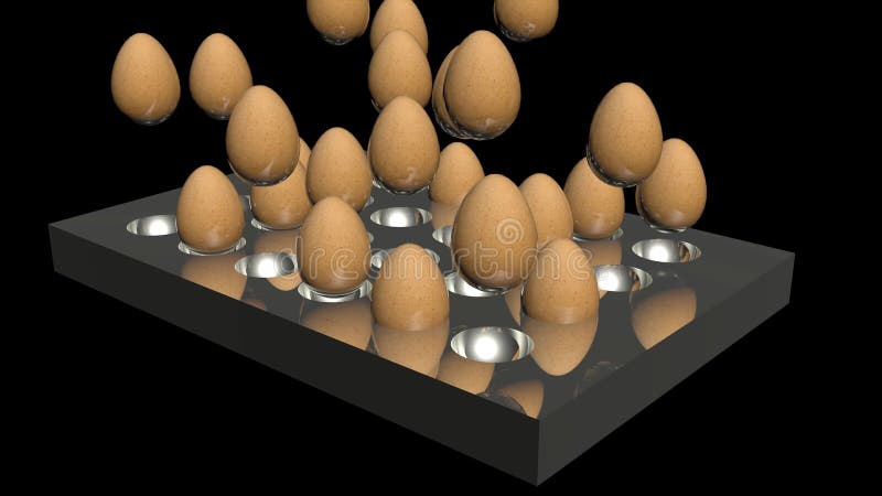 Egg in Eggs Tray Animation, 3d Render Stock Footage - Video of multiple ...