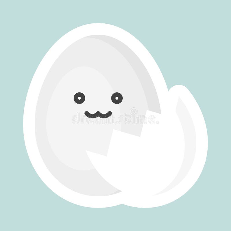 Egg with Eggshell Vector Icon, Easter and Spring Flat Sticker Stock ...