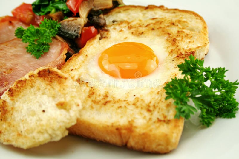 Egg Embedded in Toast stock photo. Image of toast, tasty - 29613644
