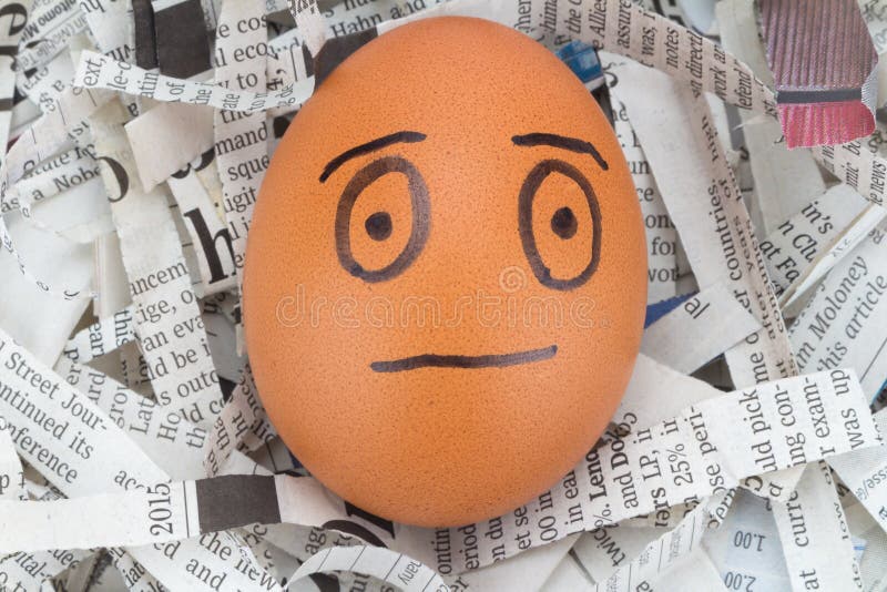 Egg Face Man on Newspapers Recycle Stock Illustration - Illustration of ...