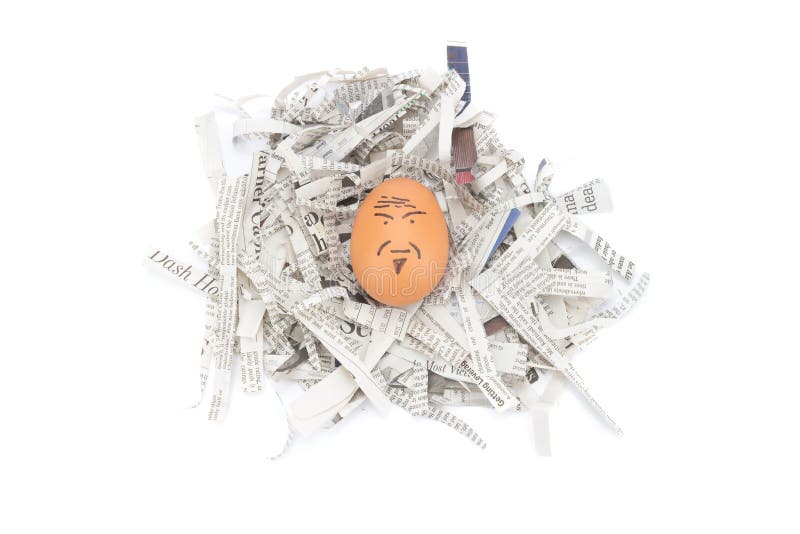 Egg Face Old Man on Newspapers Recycle Stock Illustration ...