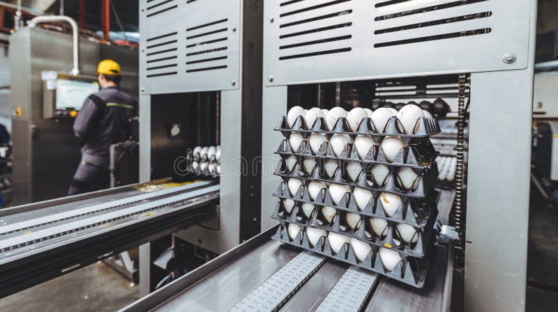 Egg Factory Industry Poultry Conveyor Production Editorial Stock Photo ...