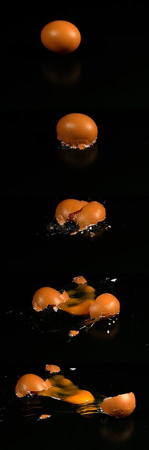 Egg Falling and Exploding on Black Background Stock Image - Image of ...