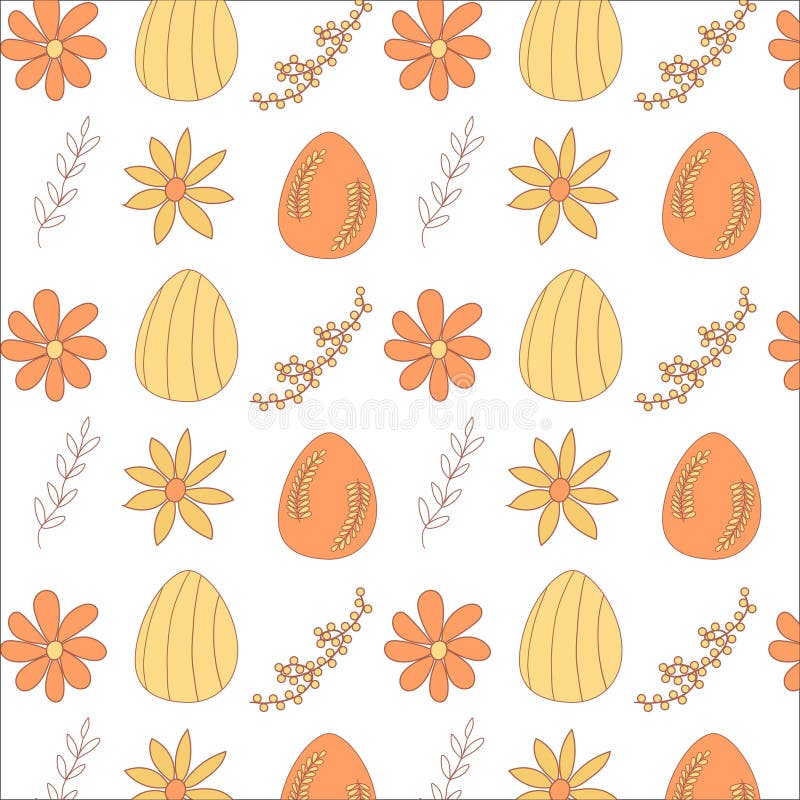 Egg Flowers Branches Color Pattern Vector Textiles Stock Vector - Illustration of graphic ...