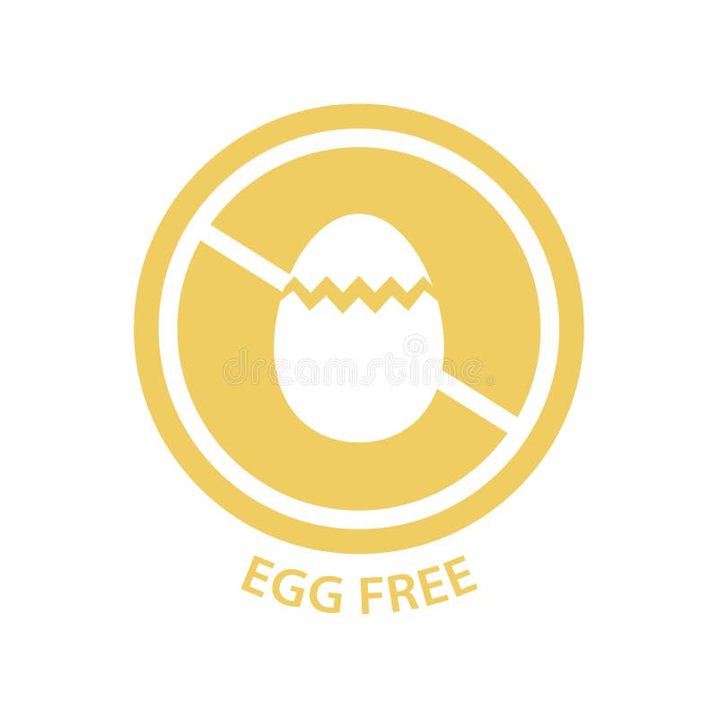 Egg Free Circle Vector Sticker Label. Stock Vector - Illustration of ...