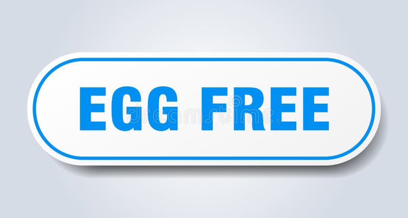 Egg Free Sign. Rounded Isolated Button. White Sticker Stock Vector ...