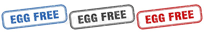 Egg Free Square Isolated Sign Set. Egg Free Stamp Stock Vector ...
