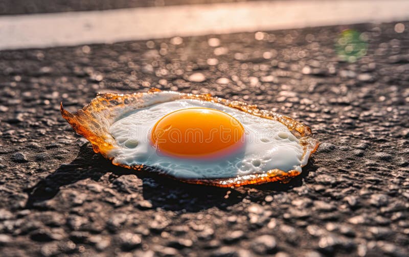 Egg Fried on Hot Asphalt on Summer Day. Generative Ai Image Stock ...