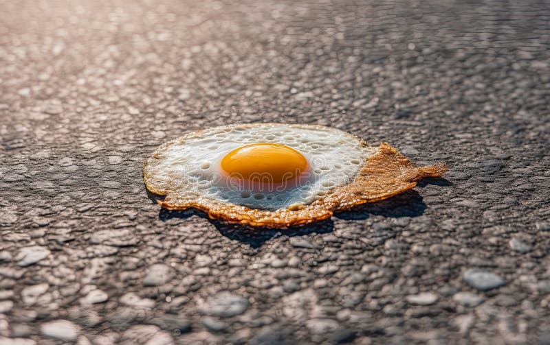Egg Fried on Hot Asphalt on Summer Day. Generative Ai Image Stock ...