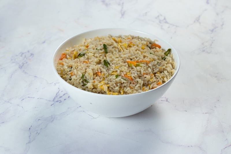 Egg Fried Rice Served in a Dish Isolated on Background Side View of ...