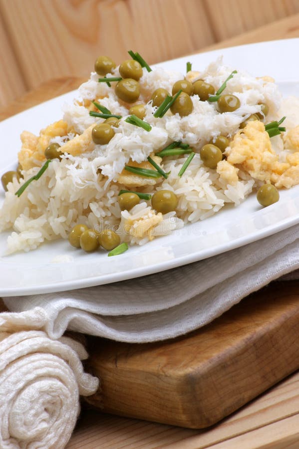 Egg Fried Rice and Some Pea Stock Photo - Image of gastronomy, organic ...
