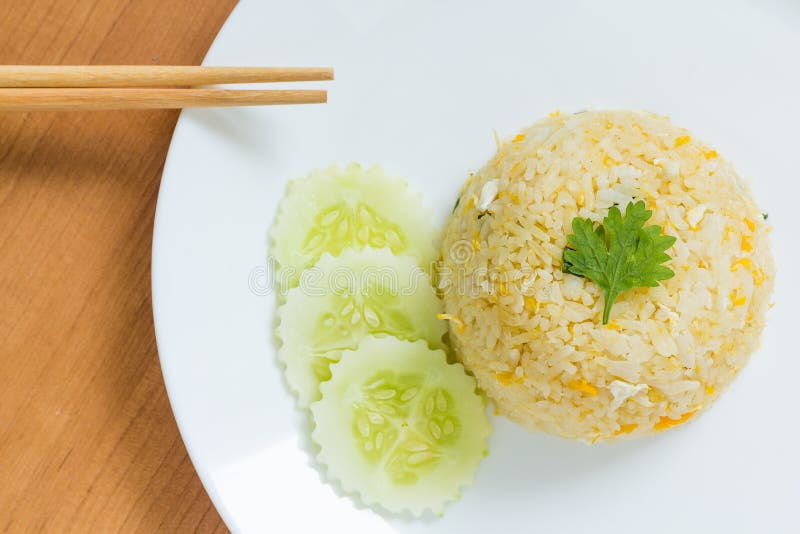 Egg Fried Rice Top View stock image. Image of cuisine - 68366251