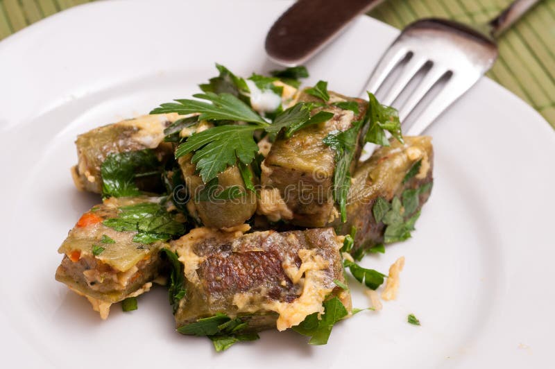 A Swabian Meal of Spaetzle or Spaetzli with Fried Spareribs, Munich ...