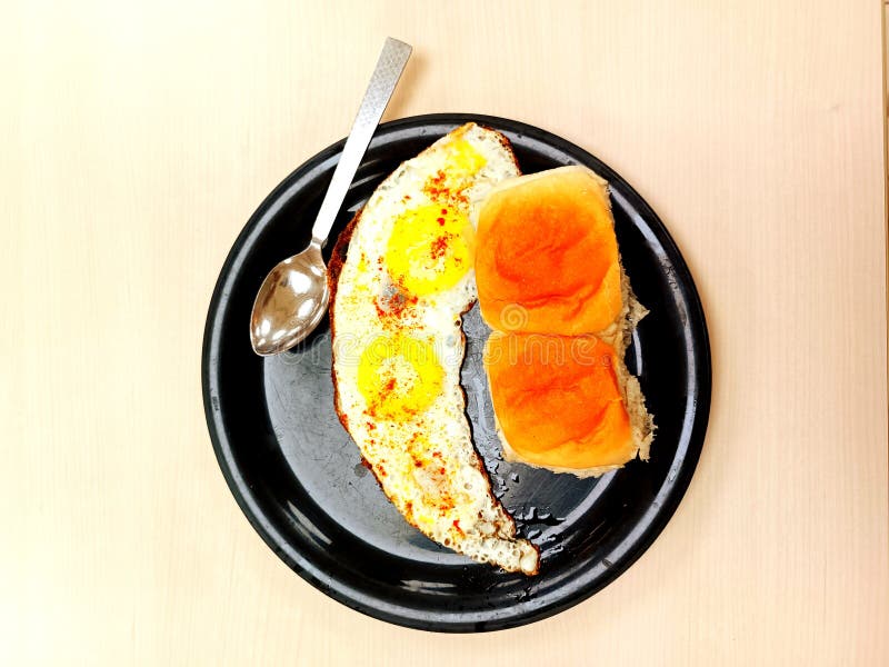 Egg Half Fry with a Bread-1 Stock Image - Image of breakfast, popular ...