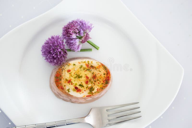 Egg and ham aspic stock photo. Image of jelly, tasty - 161669022