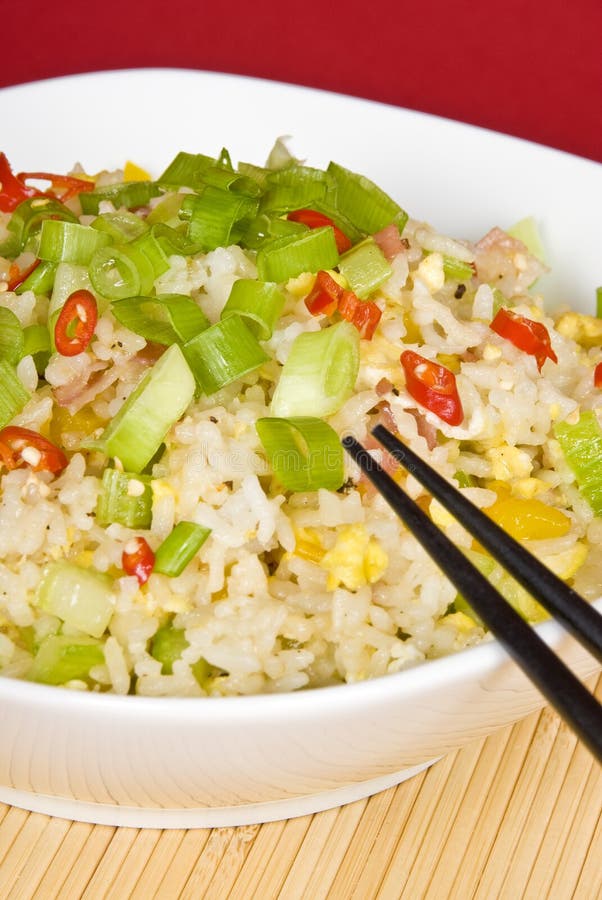 Egg and Ham Fried Rice stock photo. Image of yellow, spring - 5947854