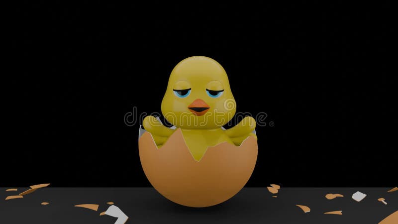 Egg Hatching with a Cute Chick Inside Animation. Easter Animation Stock ...