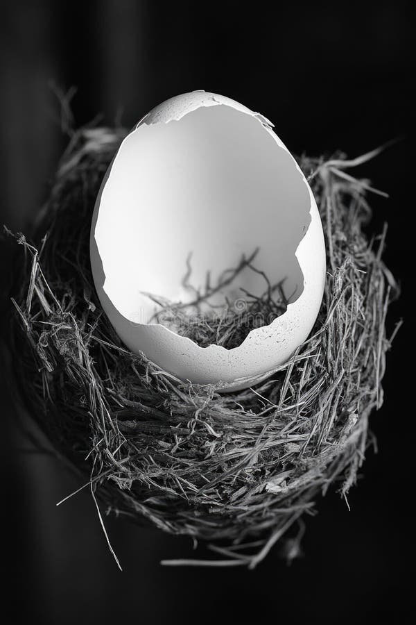 Egg hatching in nest stock photo. Image of birds, parental - 366603816