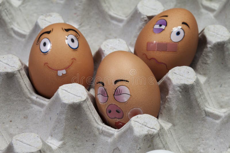Funny Easter Eggs - Various Faces Stock Photo - Image of easter, head ...