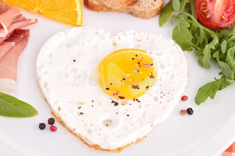 Egg heart, breakfast stock image. Image of breakfast - 32761021