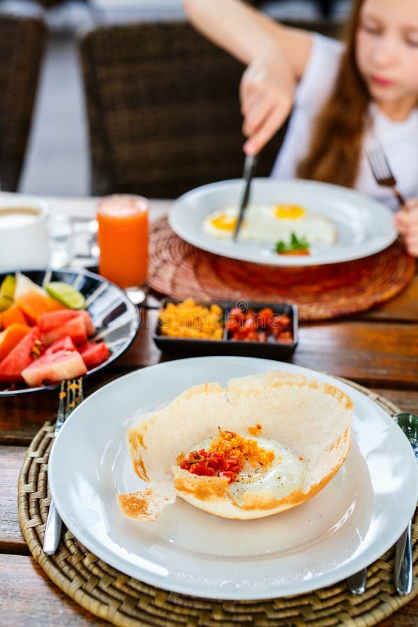 Egg Hopper Sri Lankan Breakfast Stock Image - Image of closeup, close ...
