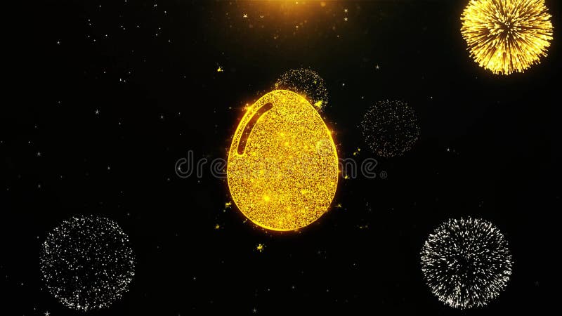 Egg Icon on Firework Display Explosion Particles. Stock Video - Video ...