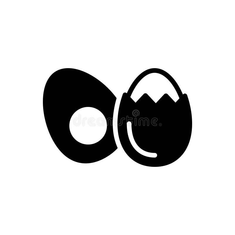 Black Solid Icon for Egg, Half and Cooked Stock Vector - Illustration of logo, symbol: 255580180