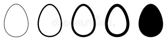 Egg Icon. Set of Black Linear Egg Icons. Egg Symbol Stock Vector ...