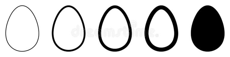 Egg Icon. Set of Black Linear Egg Icons. Egg Symbol Stock Vector ...