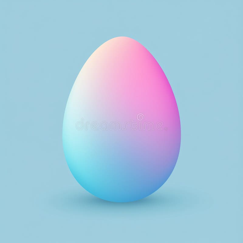 Modern Easter Gradient Egg Illustration Against Pastel Background Stock ...