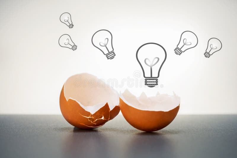 Egg with Lightbulbs Ideas. Concept of New Creative Idea, Innovation ...