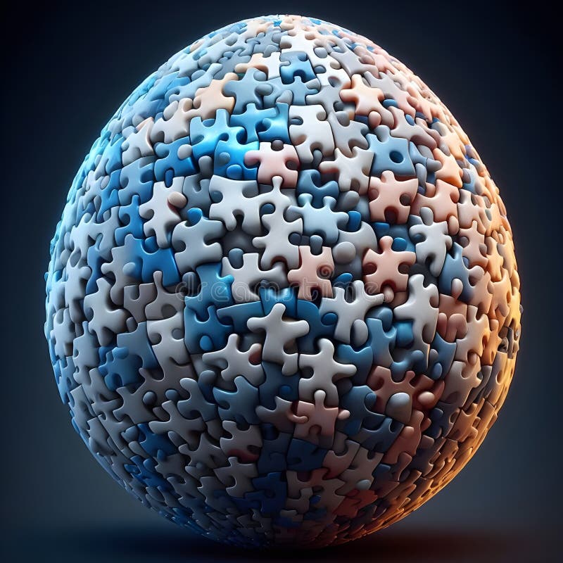An Egg Made Up of Puzzle Pieces. Stock Illustration - Illustration of ...