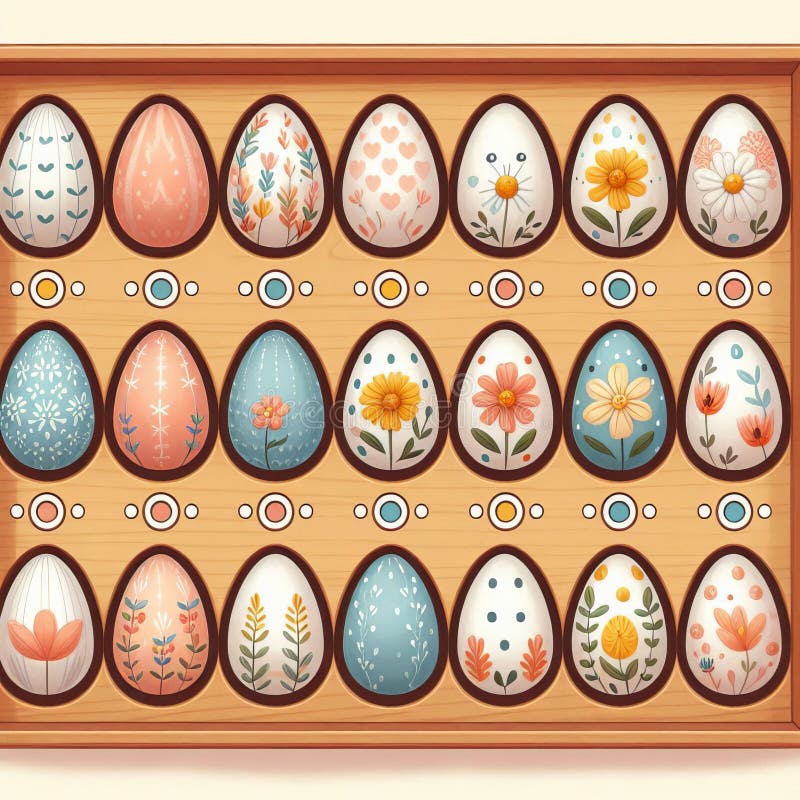 Egg Matching Game Pairs of Eggs with Different Patterns that Nee Stock ...