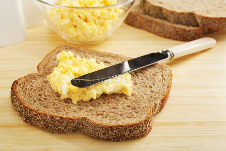 Egg Mayonnaise Being Spread on Bread Stock Image - Image of sandwich ...