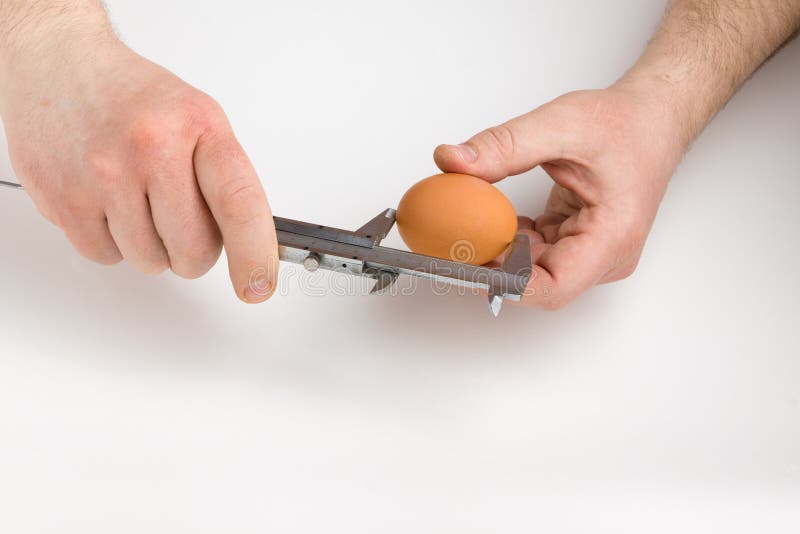 Caliper measuring the egg stock image. Image of nutritious - 2446829