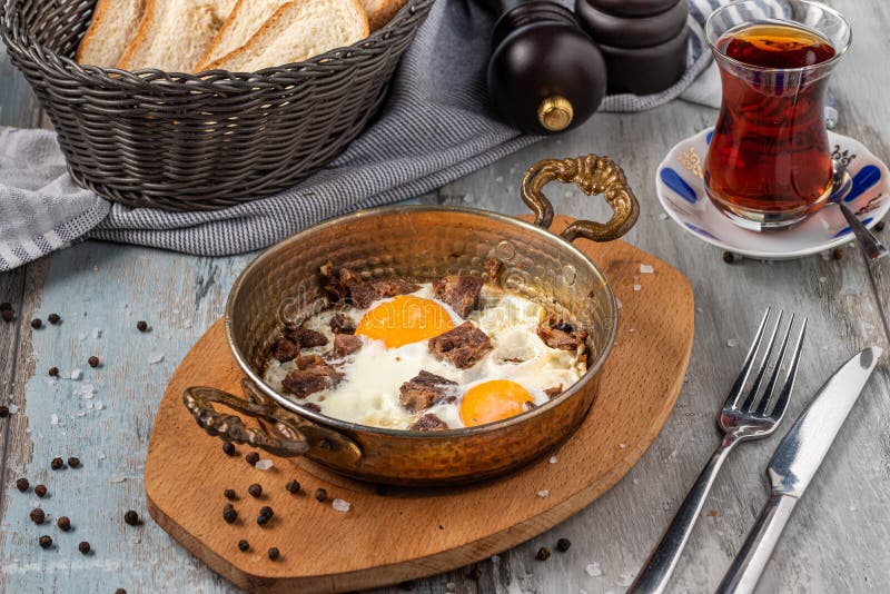 Egg with meat stock image. Image of homemade, delicious - 158606359