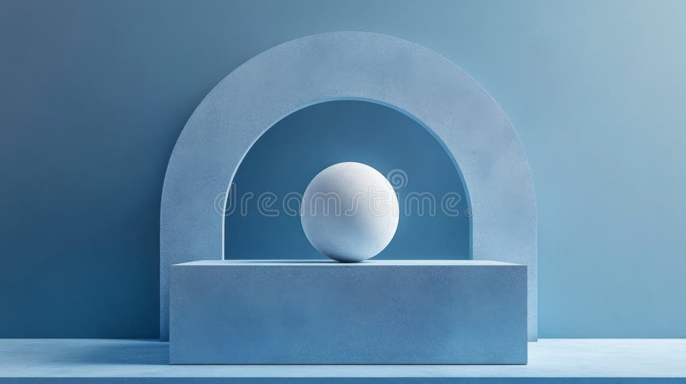 Egg on Modern Geometric Blue Arch Stock Illustration - Illustration of ...