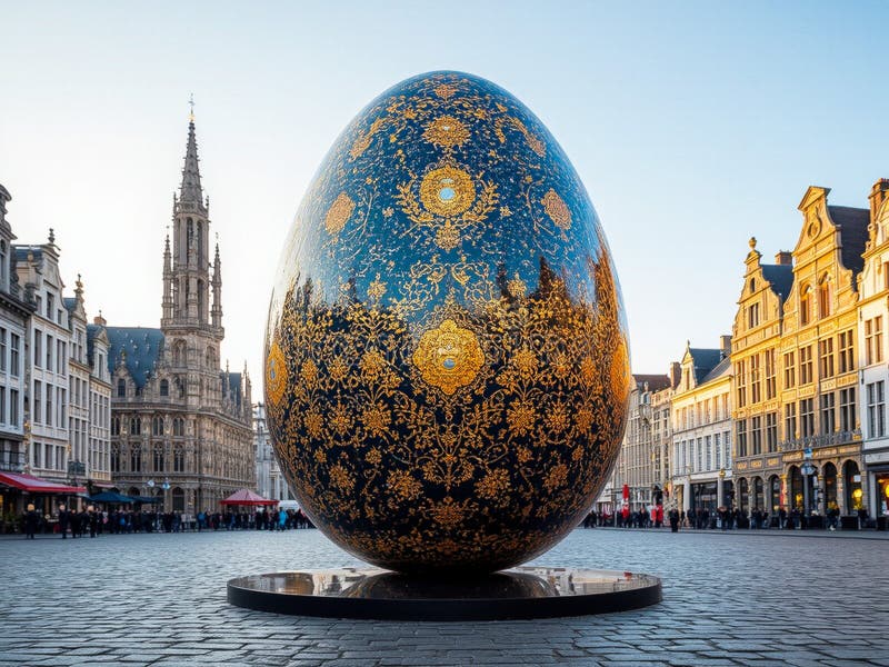Egg Monument in the City Center Stock Illustration - Illustration of ...