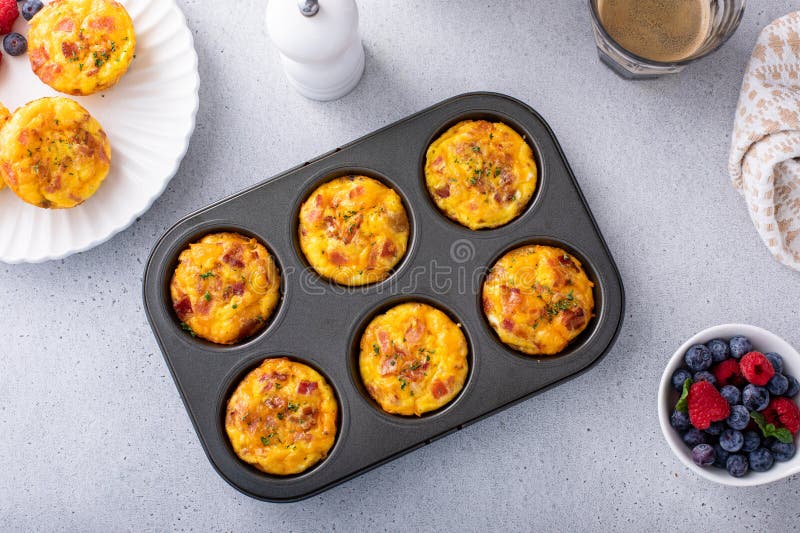 Egg Muffins with Bacon and Cheddar, Egg Bites for Breakfast Stock Photo ...