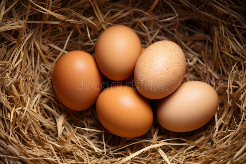 Egg Nest Harmony Pile of Brown Eggs Nested in a Nest Stock Illustration ...