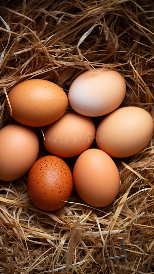 Egg Nest Harmony Pile of Brown Eggs Nested in a Nest Stock Illustration ...