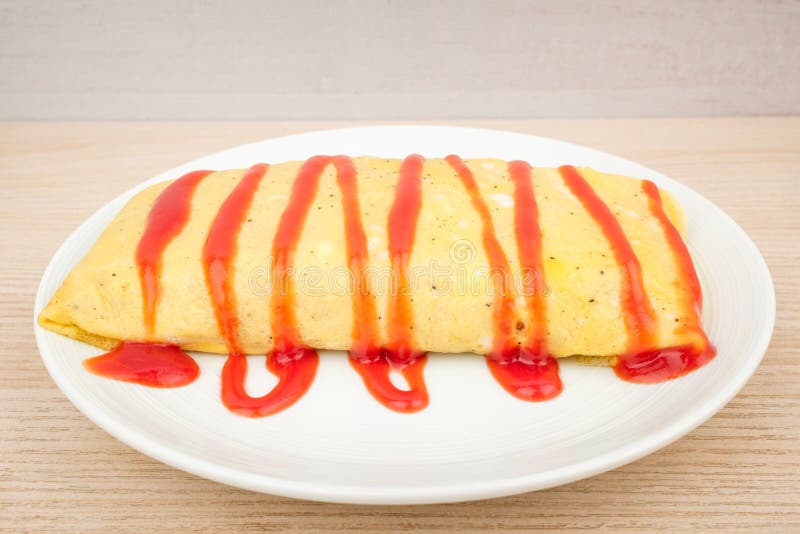 Egg Omurice on White Background Stock Photo - Image of ingredients ...