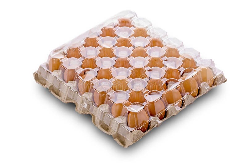 Egg Package Isolated on White Background Stock Photo - Image of protein ...