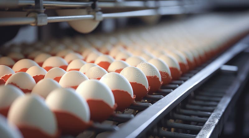 Egg Packing Industrial Machine in Food Processing Factory. Generative ...
