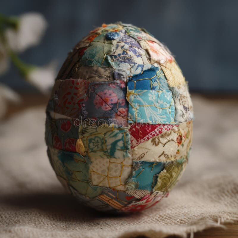 Egg in Patchwork Style.Neural Network AI Generated Stock Illustration ...