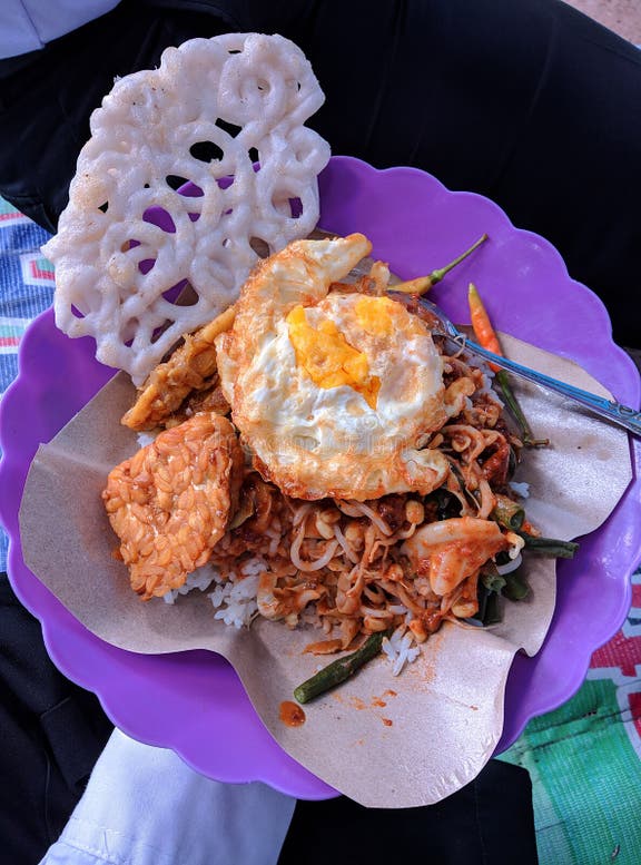 Egg pecel rice sego pecel stock image. Image of lunch - 209564013