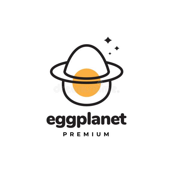 Egg Planet Logo Design Vector Stock Vector - Illustration of albumen ...